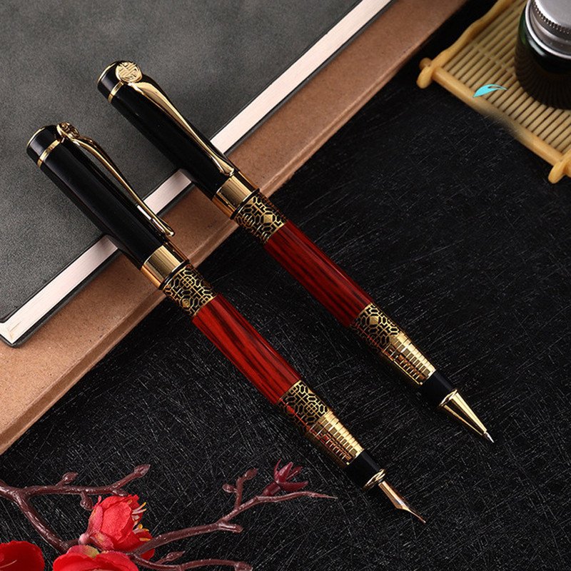 Classic Design Metal Rose Wood Ink Fountain Pen School Student Homework ...