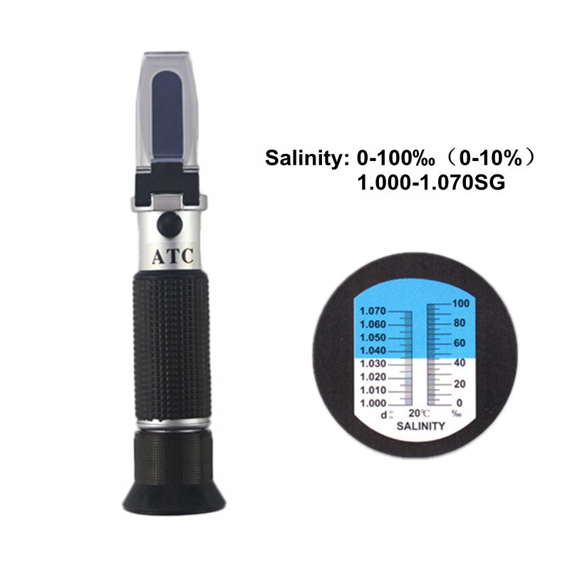 Salinity Refractometer 0-10% 1.000-1.070SG Optical Salometer For ...