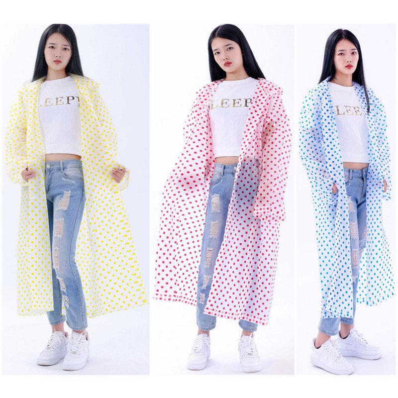 Adult EVA wave dot dot walking raincoat for men and women single ...