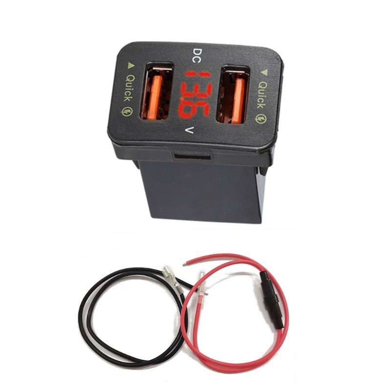 ~Mini Fast Auto Quick Dual Port LED Voltmeter Socket USB 5☭K\@S ...