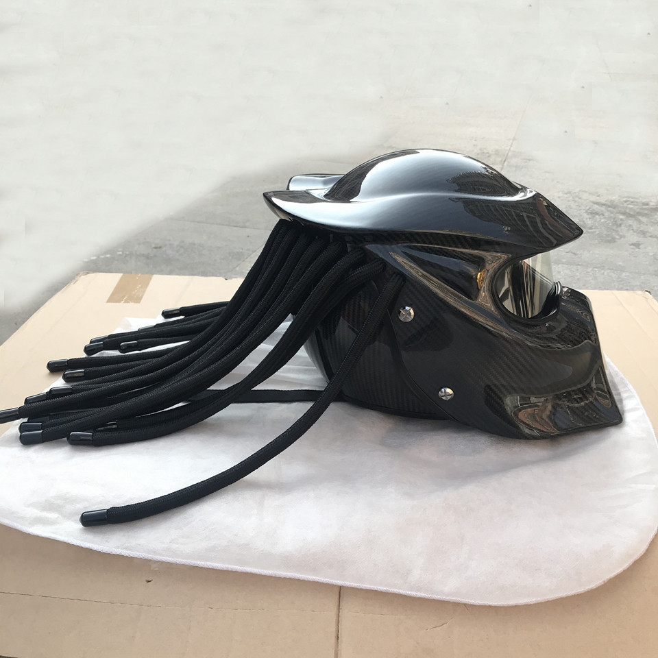 유NEW Full Carbon Fiber Motorcycle Predator Helmet Full Face DOT certification High quality casc ...