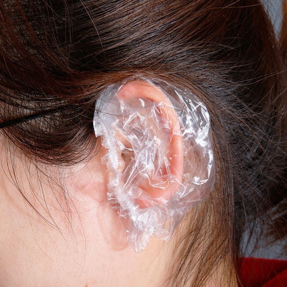 100 Pcs/Bag Disposable Ear Covers Skin-friendly Hair Dye Earmuff ...