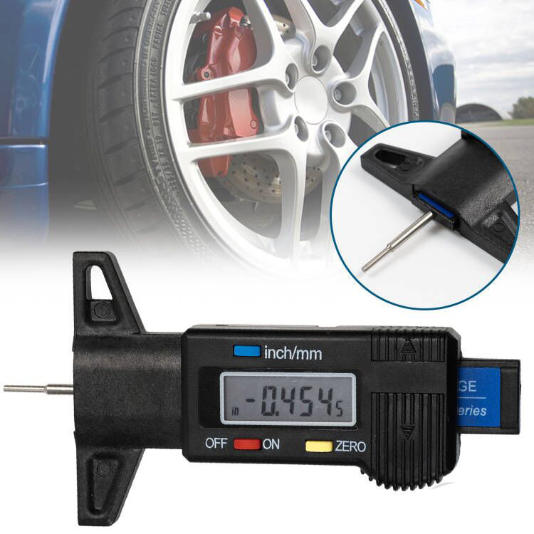 Digital Car Tyre Tire Tread Depth Gauge Gage Meter Ruler Auto Tire Wear Detection Measure ...