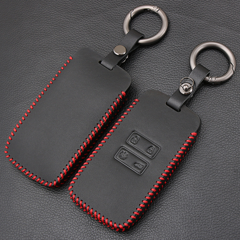 【4 Buttons Remote Key Case Shell Cover Genuine Leather Protective Cover ...