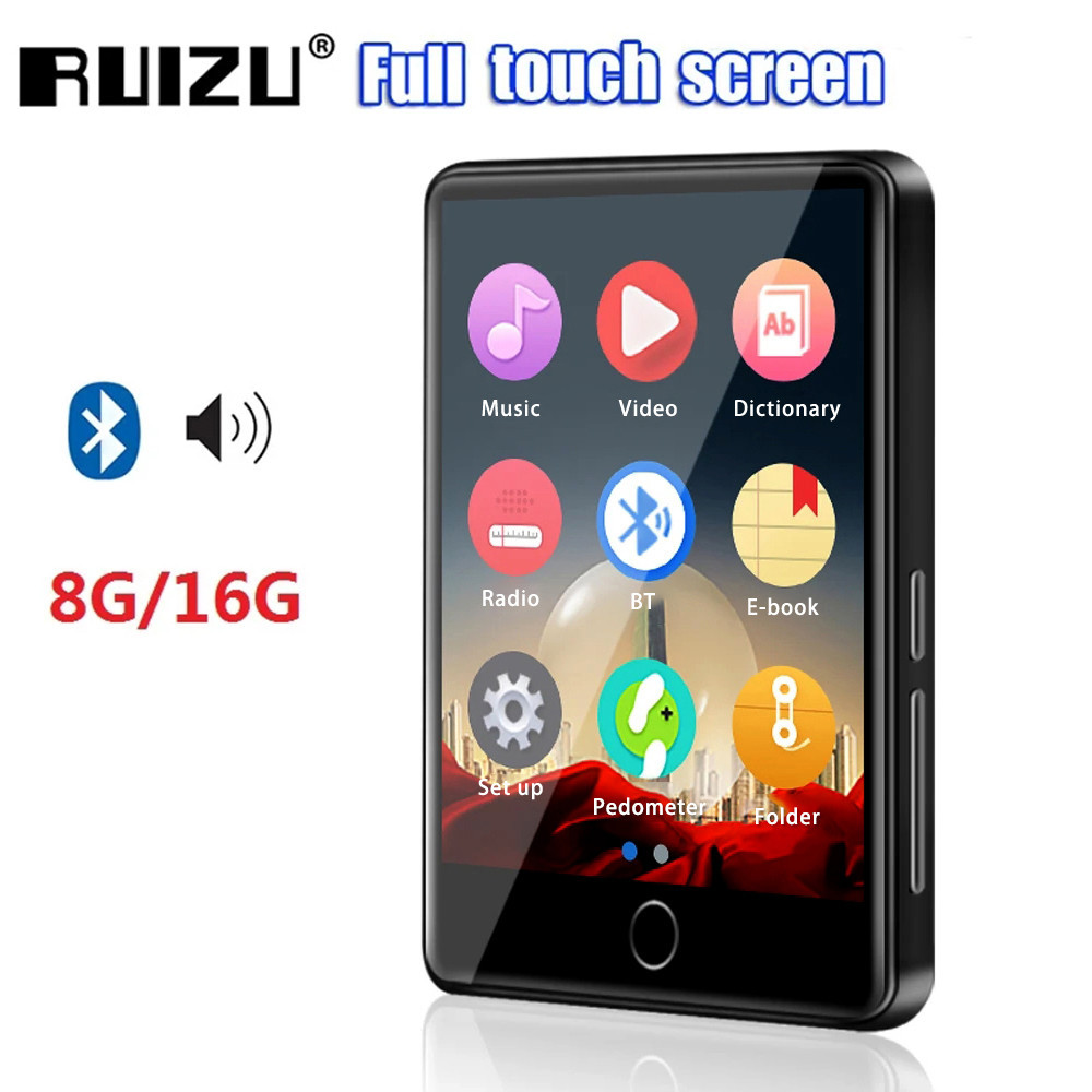 ۞2.8 Inch Full Screen MP3 Player Bluetooth Built-In Speaker Portable ...