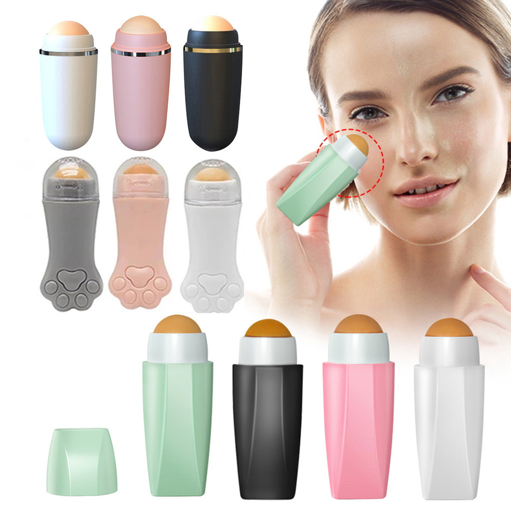 Portable Volcanic Stone Ball Skin Care Face Oil Absorbing Roller ...