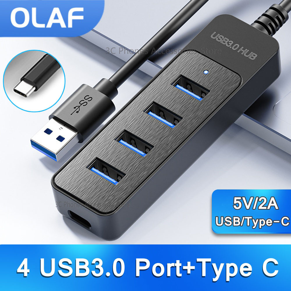 OLAF USB C 4 Ports HUB USB Type C to USB 3.0 Power Adapter Multi Port ...