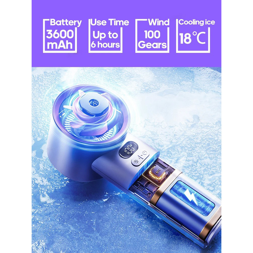 Mini Portable Ice Cold Fan Handheld Turbo Jet Fan Generation Brushless ...