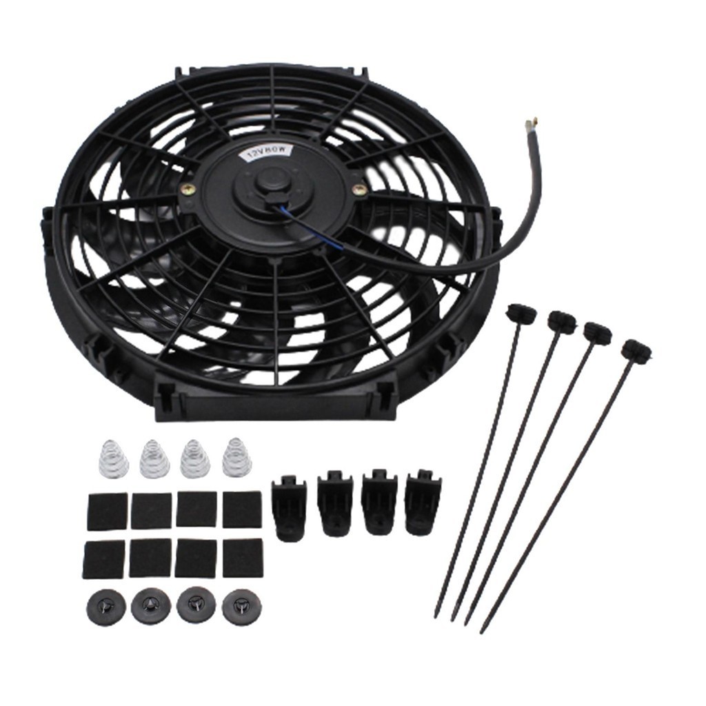 【Electric Radiator Cooling Fan Black Mount Kit 12V 12'' for Pickup ...