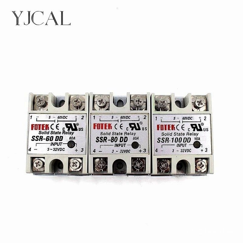 YJCAL Solid State Relay SSR-60DD SSR-80DD SSR-100DD 60A 80A 100A AC Control DC Relais 3-32VDC TO ...