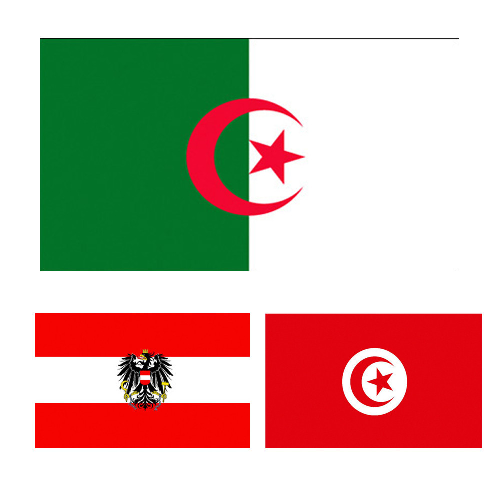 ~90x150cm Hanging Polyester ALG Algeria Austria Tunisia Flag National ...
