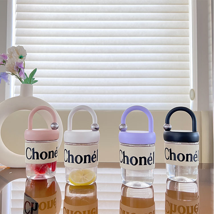 웃450ml Small Transparent Water Bottle for Girls Ins Good-looking Water Cup Portable Travel ...