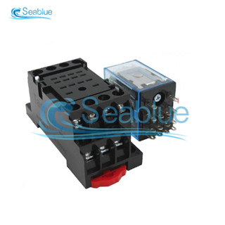☽DC 12V 24V AC 110V 220V MY4NJ Small Electromagnetic Relay Power Relay 4NO 4NC DIN Rail 14 Pins ...