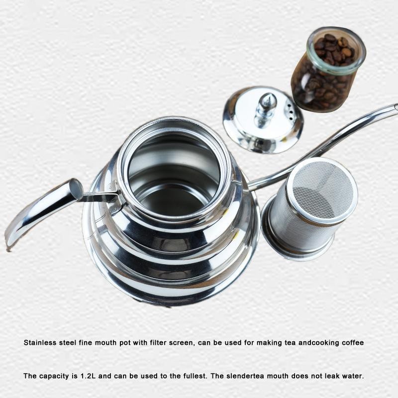 유Stainless Steel Long Spout Pot with Filter Screen - The Perfect Coffee ...