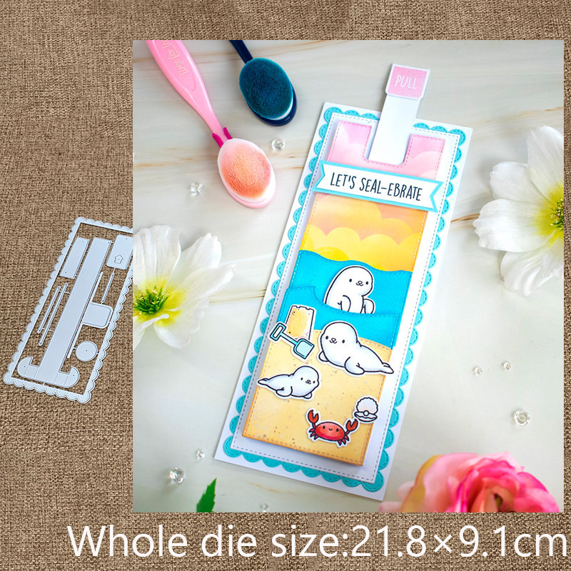 ♀XLDesign Craft Metal stencil mold Cutting Dies Slimline Pull Tab ...