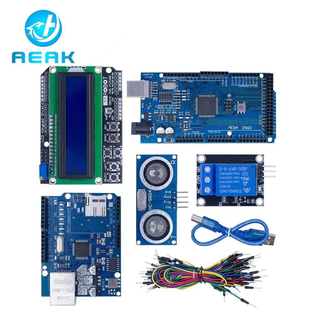 ☑Mega 2560 r3 for arduino kit + HC-SR04 +breadboard cable + relay ...