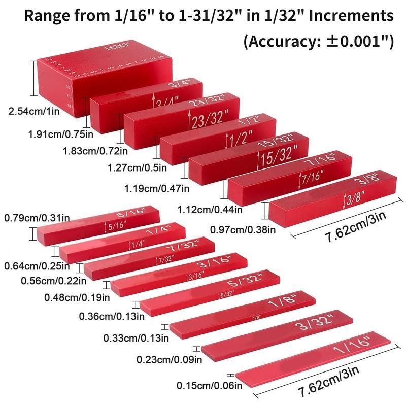 ♣Height Gauge Blocks Adjustable Router Table Saw Fence Set Up Bars ...