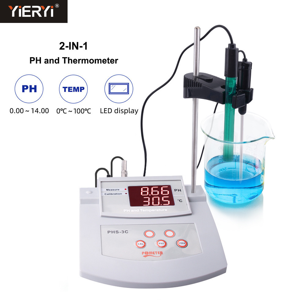 PHS-3C Digital PH Meter 0.01 Accuracy Auto Calibration Desktop Temp/pH ...