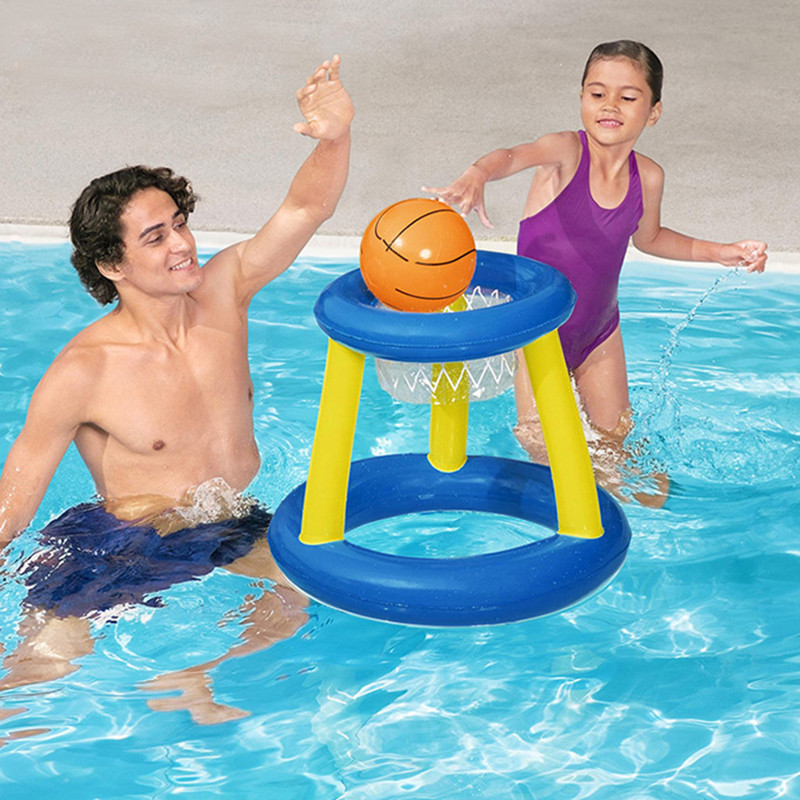 Inflatable Swimming Pool Float Toy Water Basketball Hoop Set for Kids ...