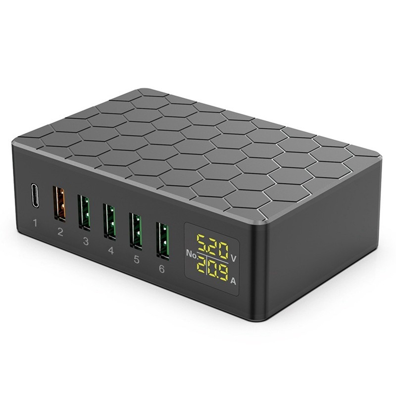 ☬65W QC3.0 High Power PD Charger Digital Display USB Multi-Port Charger ...