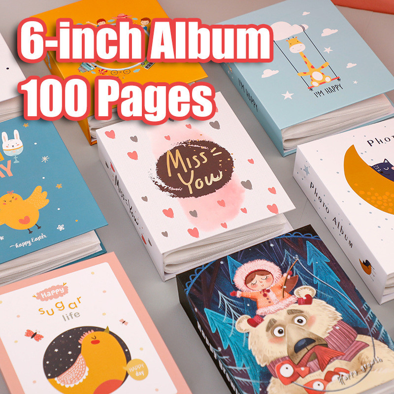 6-inch Plastic 100 Photo Album Book 4d Large Six-inch Album Book Baby ...