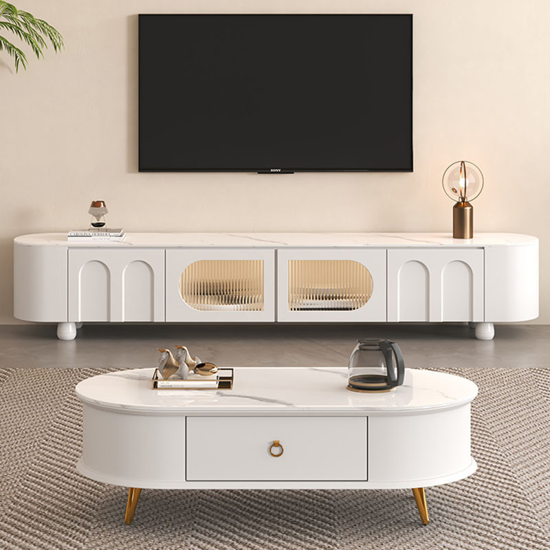 Nordic White Tv Stands Display Italian Monitor Floor Mobile Lowboard Tv ...