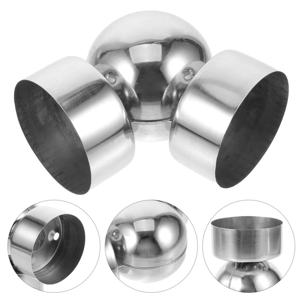 ☮Stainless Steel Round Joint Solid Rod Universal Head Wall Bracket ...