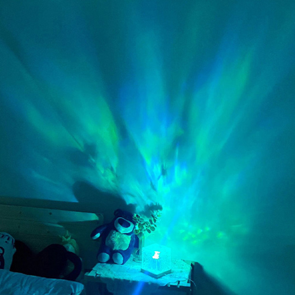 ☊Water Ripple Cube Night Light 16 Colors Crystal LED Table Lamp Remote ...