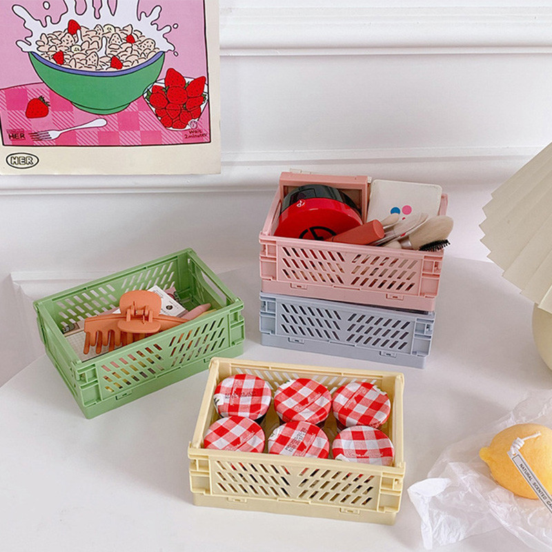Color Organizing Storage Baskets Case Folding Student Desktop Basket ...