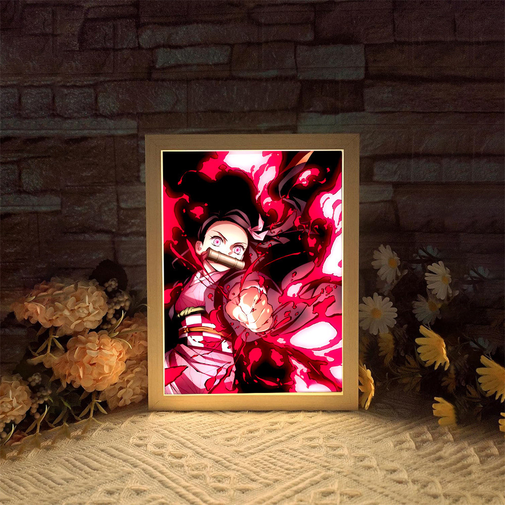 Anime Light Paninting Picture Frame Kimetsu No Yaiba Nezuko Kamado ...
