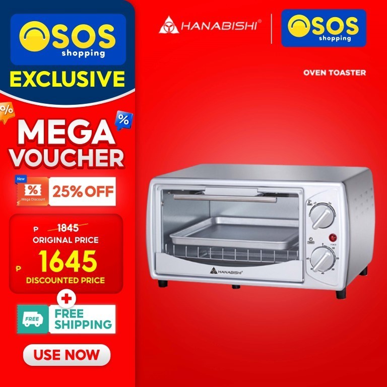 Hanabishi Original Stainless Steel Oven Toaster 10L Capacity Pizza Oven ...