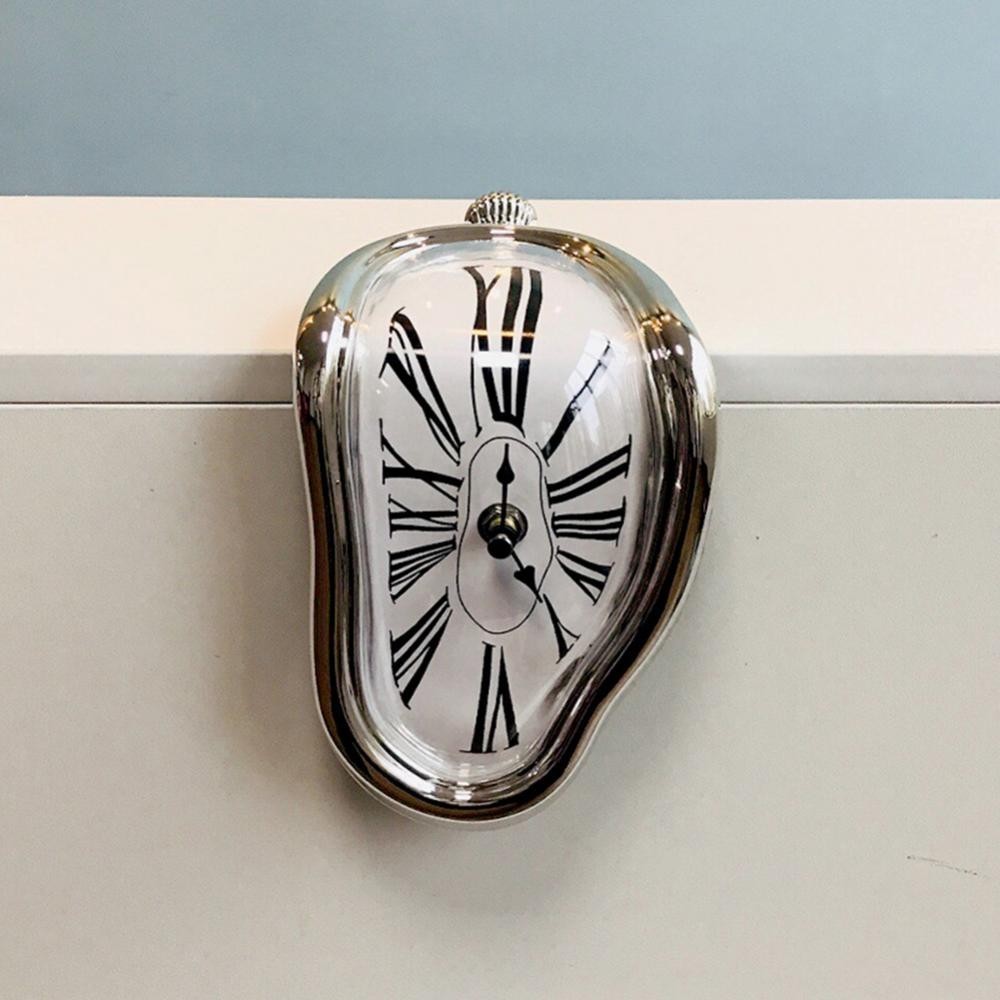 Clock Retro Mute Innovative Twisting Funny Melting Table Hanging Roman ...