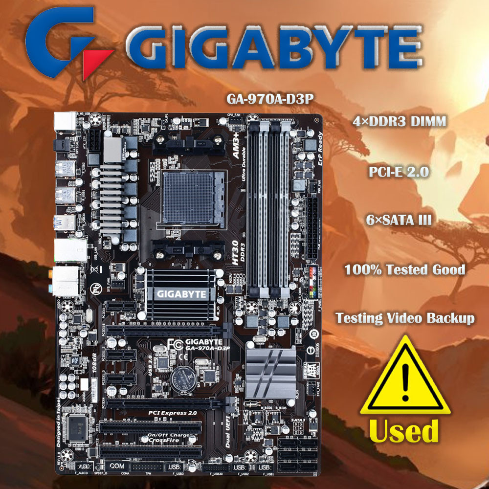 ⚖Gigabyte original motherboard GA 970A D3P Socket AM3/AM3+ DDR3 boards ...