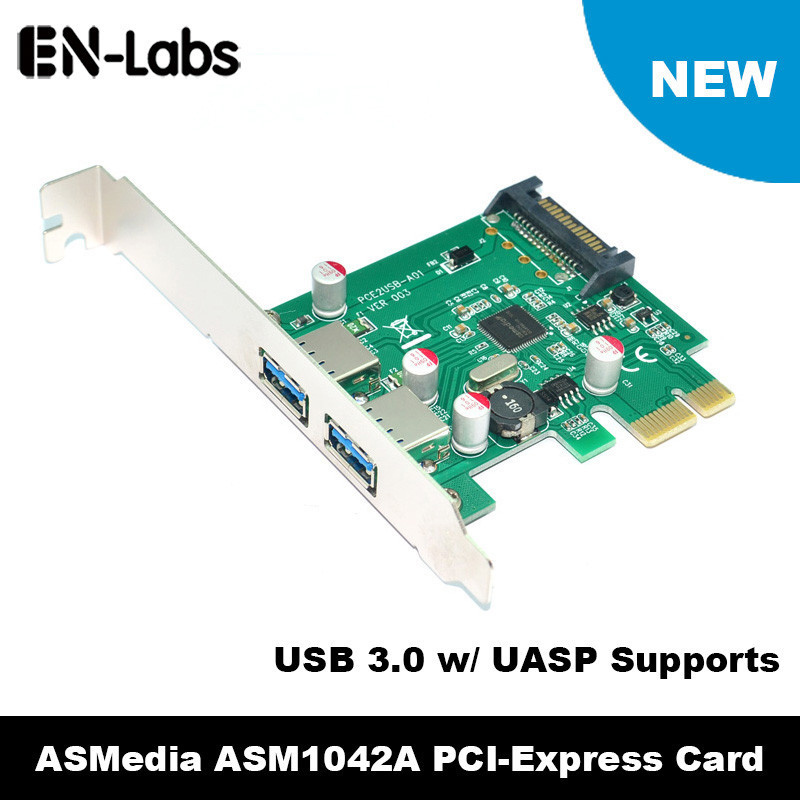 웃En-Labs 2 Ports PCIE to USB 3.0 Expansion Add On Card w/ UASP Support ...
