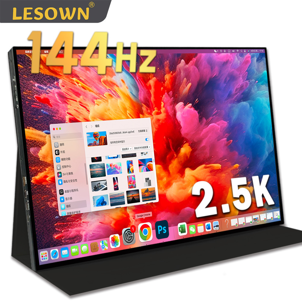 ღLESOWN Portable Display 2.5K 144Hz Gaming Extended Screen USB C High ...
