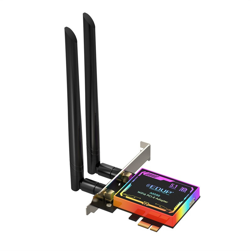 ☚Wireless Wifi 6 Adapter Pcie X1 Network Card 2974Mbps Ethernet Signal ...