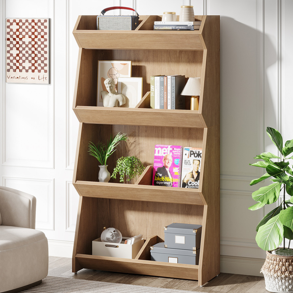 -Tribesigns 4 Tier Bookcase, Modern Bookshelf with Storage Shelves, 55 ...