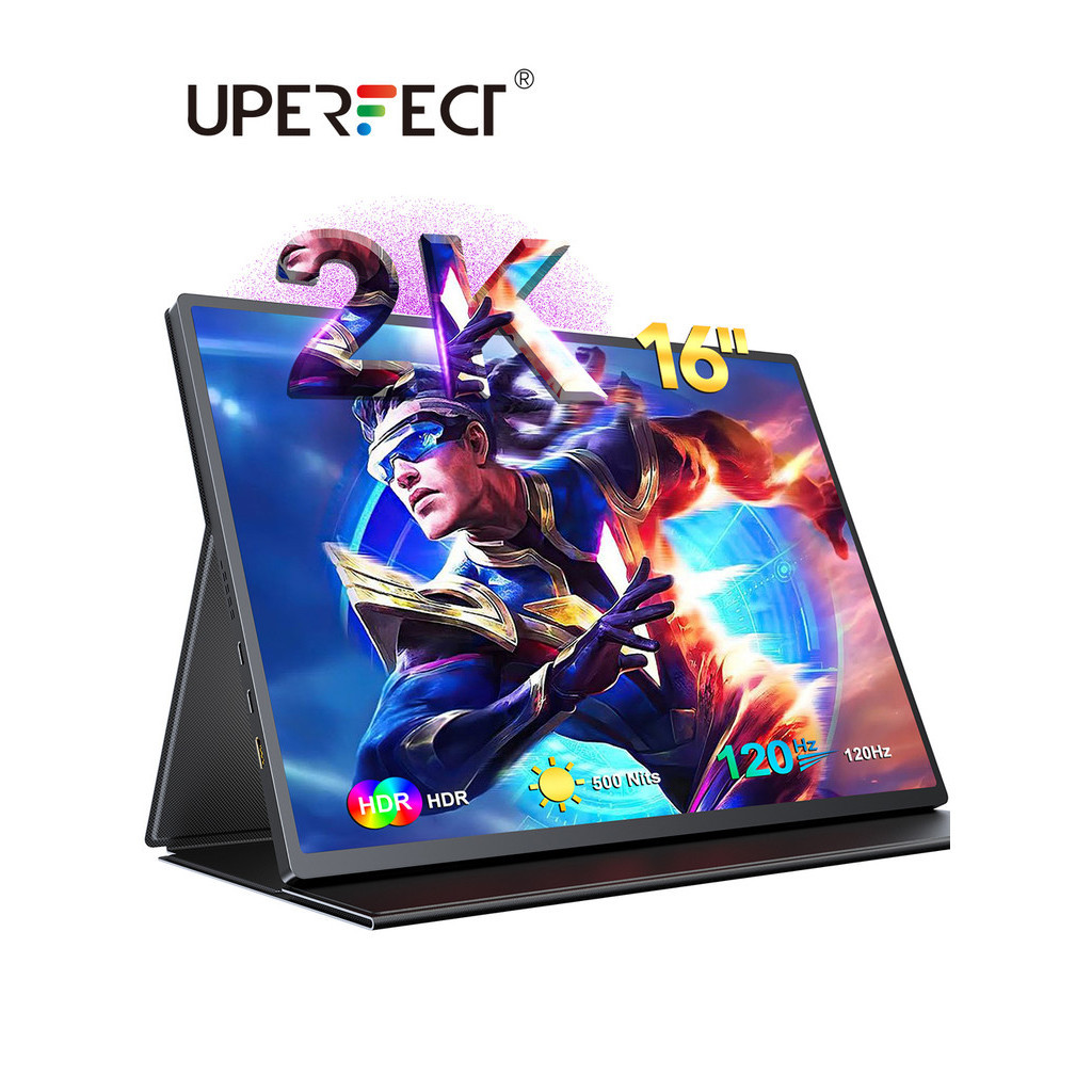 ⋚UPERFECT 2K Portable Monitor Upgraded 16-inch 8 Bits+FRC Matte IPS HDR ...