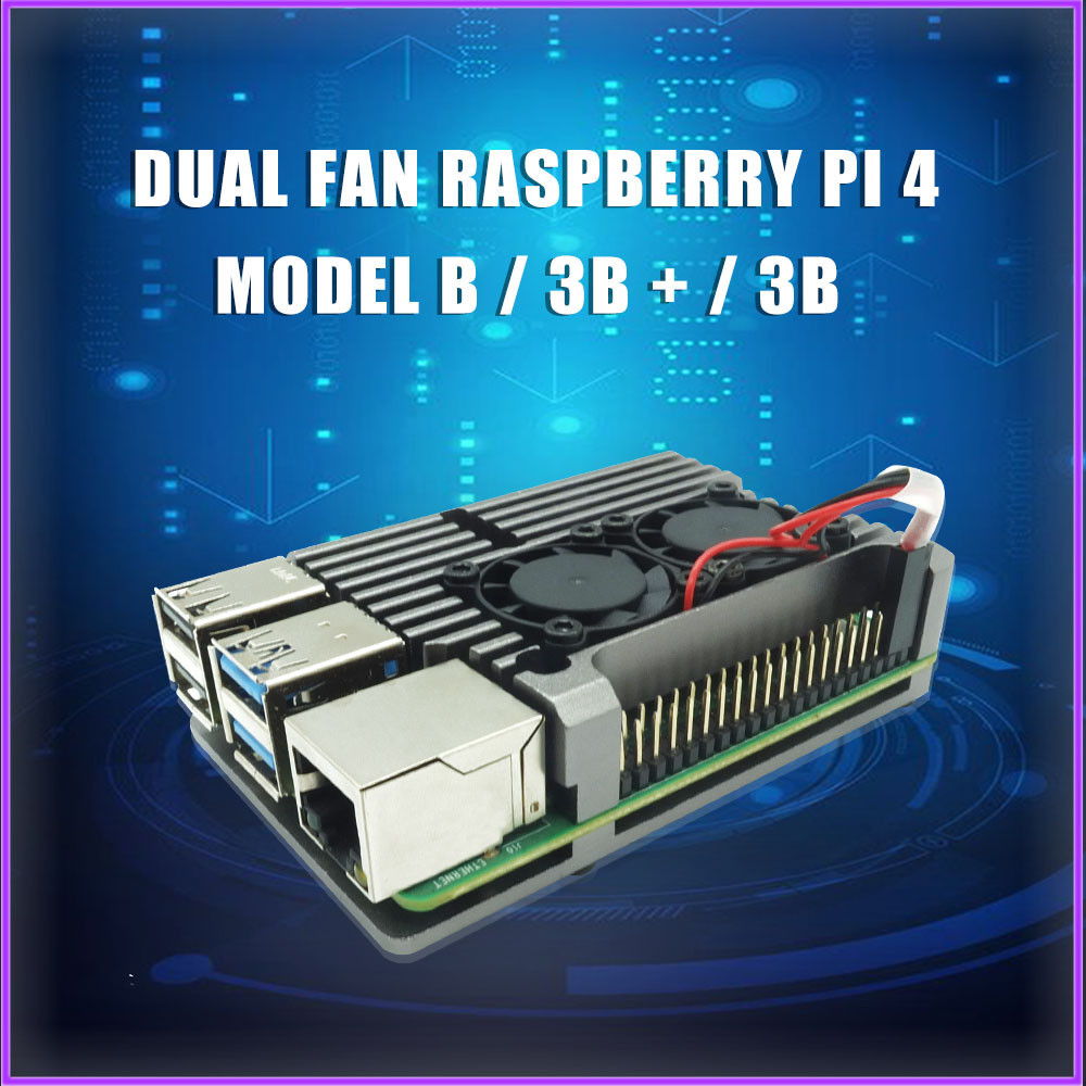 ️Dual Fan Raspberry Pi 4 Model B Aluminum Metal Case With Super Two ...