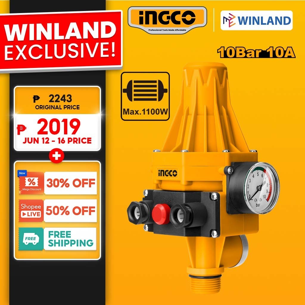 Ingco by Winland 10A Automatic Control Switch 10bar 1/3HP WAPS002 ING ...