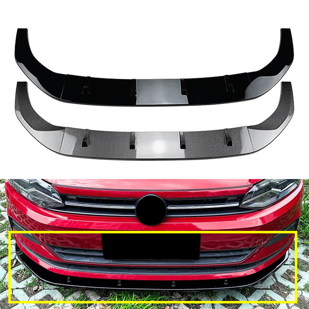 유Car Front Bumper Splitter Spoiler Lip For VW Polo MK6 Hatchback 2018 ...