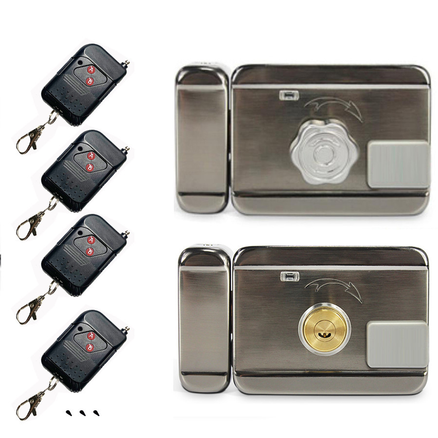 ☾12V Electronic Lock with Wireless Remote Controller Electric Rim Lock ...