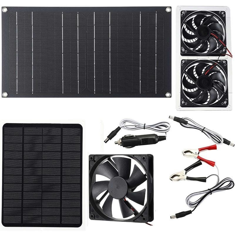 ღCamping Solar Wind Fan IPX7 Waterproof Garage Exhaust Fan Ventilation ...