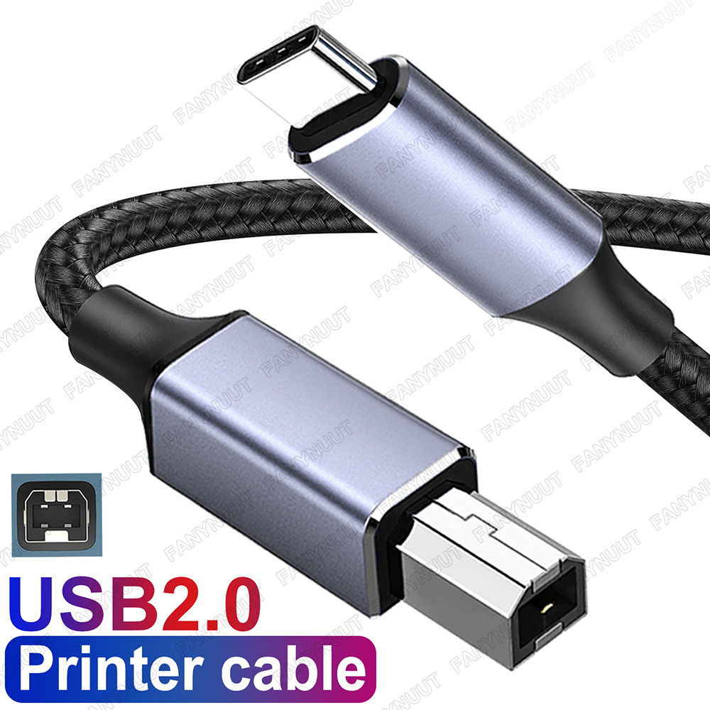 -USB Printer Cable USB A/C to B Cable 2.0 USB Cable High-Speed Printer ...