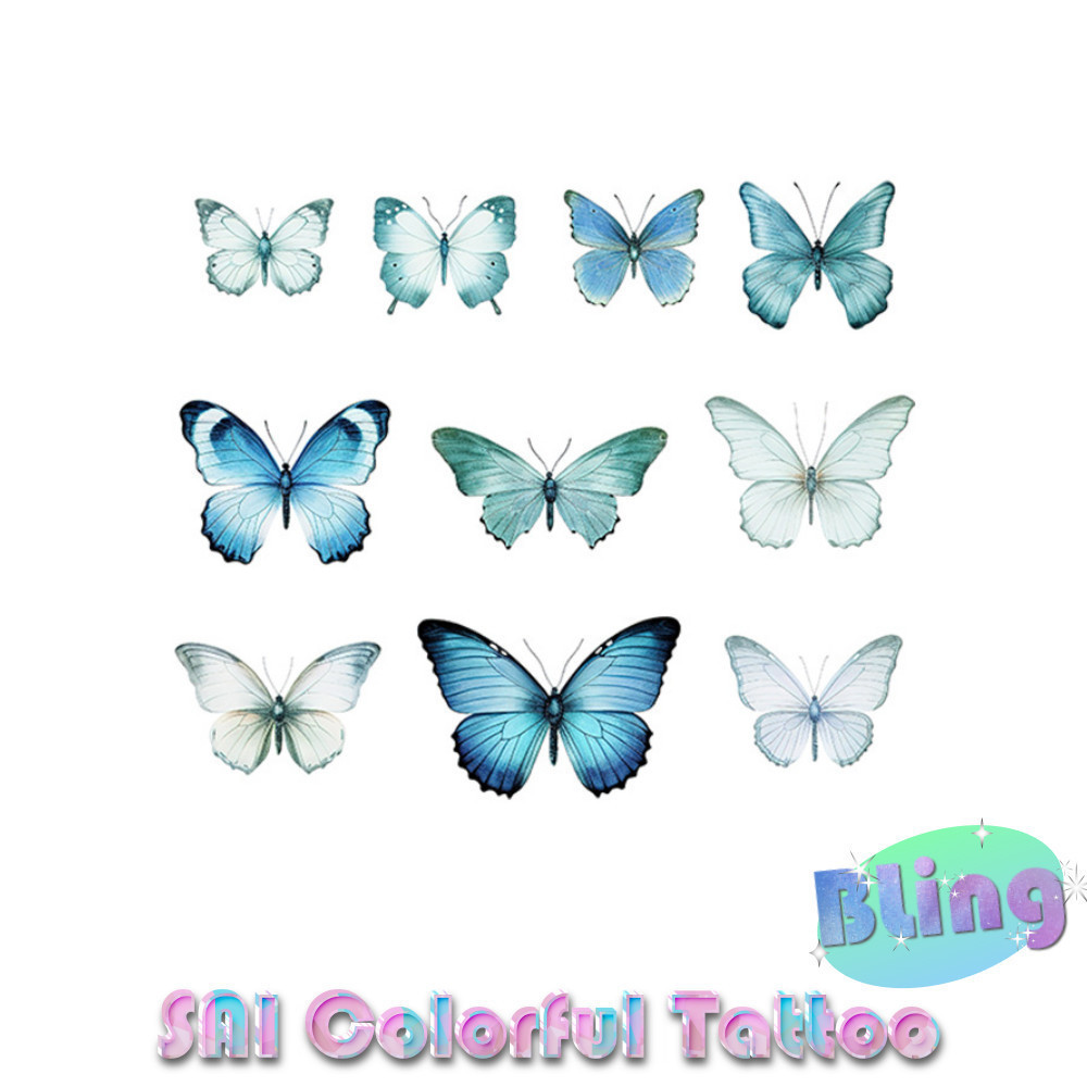 SAI COLORFUL TATTOO Bling Bling Waterproof Long Lasting Temporary Fake ...