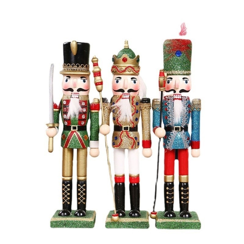 Multipurpose Pink Colorful Christmas Wood Nutcrackers Soldier Ornament ...
