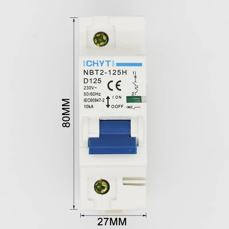ⓋICHYTI NBT2-125 1P 80A100A 125A 230VAC MCB Circuit Breaker Miniature main switch D Curve Mater ...