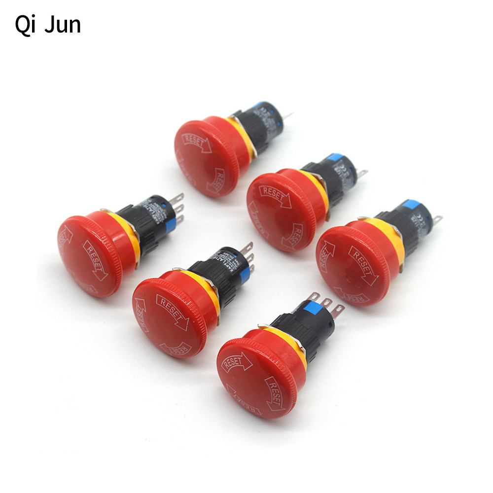 ~Inching switch LA16-11ZS small mushroom head emergency stop self ...