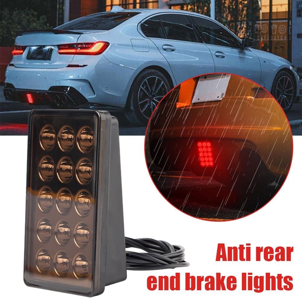 ⚔Smoked F1 Style Third Brake Light Strobe Tail Stop Light Driving 12v Fog Motocycle Leds 15 Ligh ...