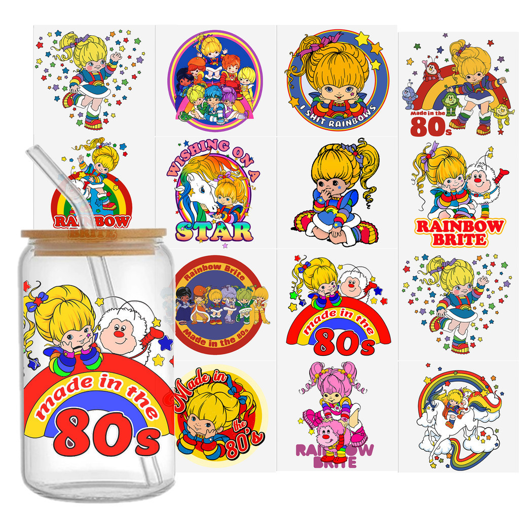 ☇Rainbow Girls Star Cartoon Characters Design UV DTF Sticker for ...